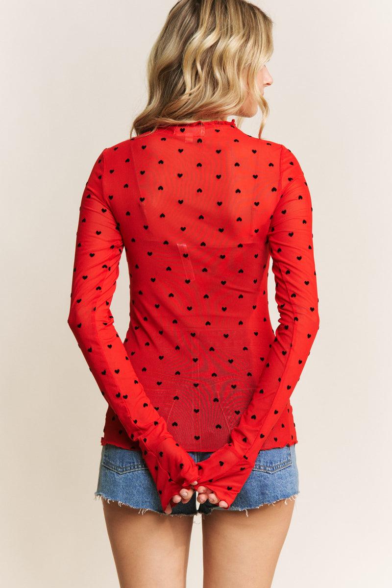 Heart Mesh Top – Charmed Boutique Pontiac